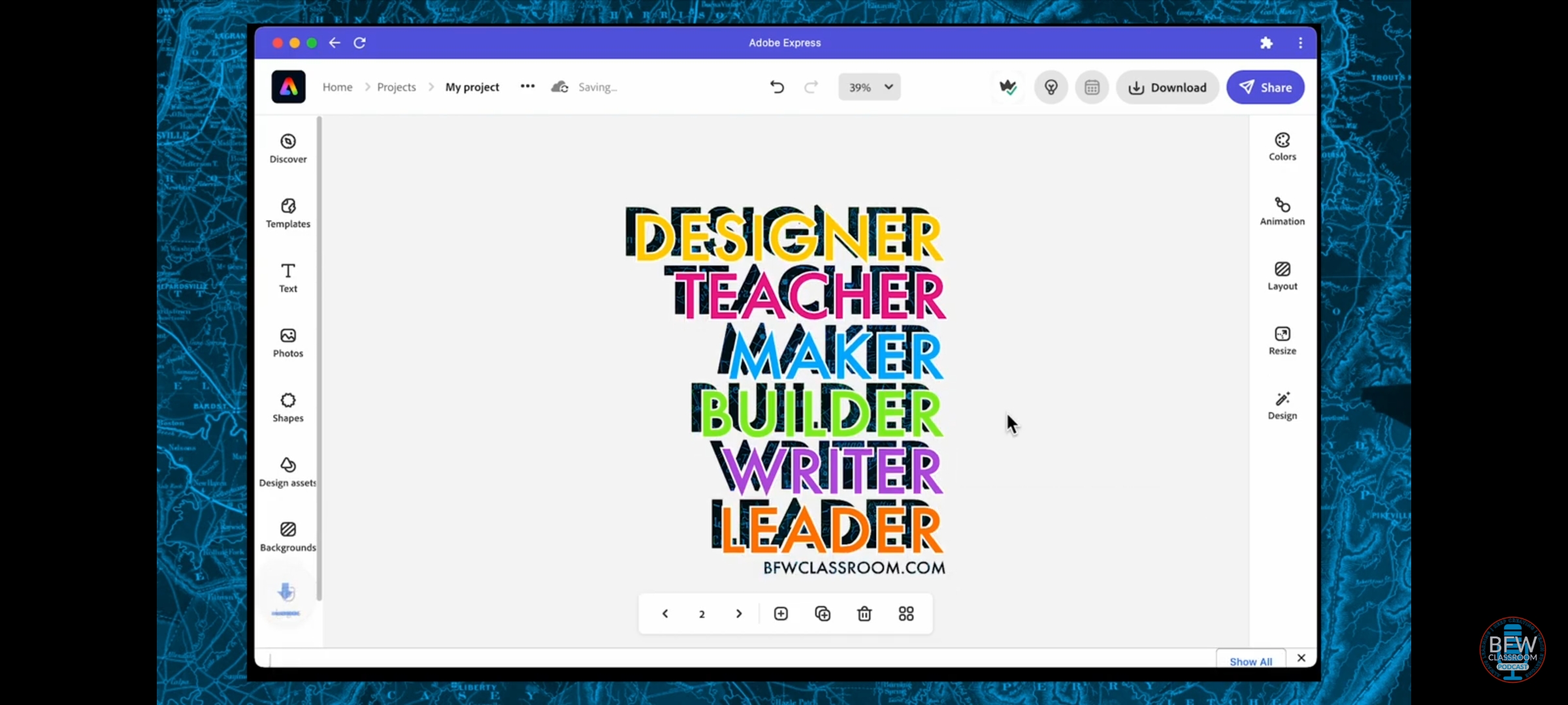 Adobe Express: Creating Dual Layered Word List – BFWClassroom